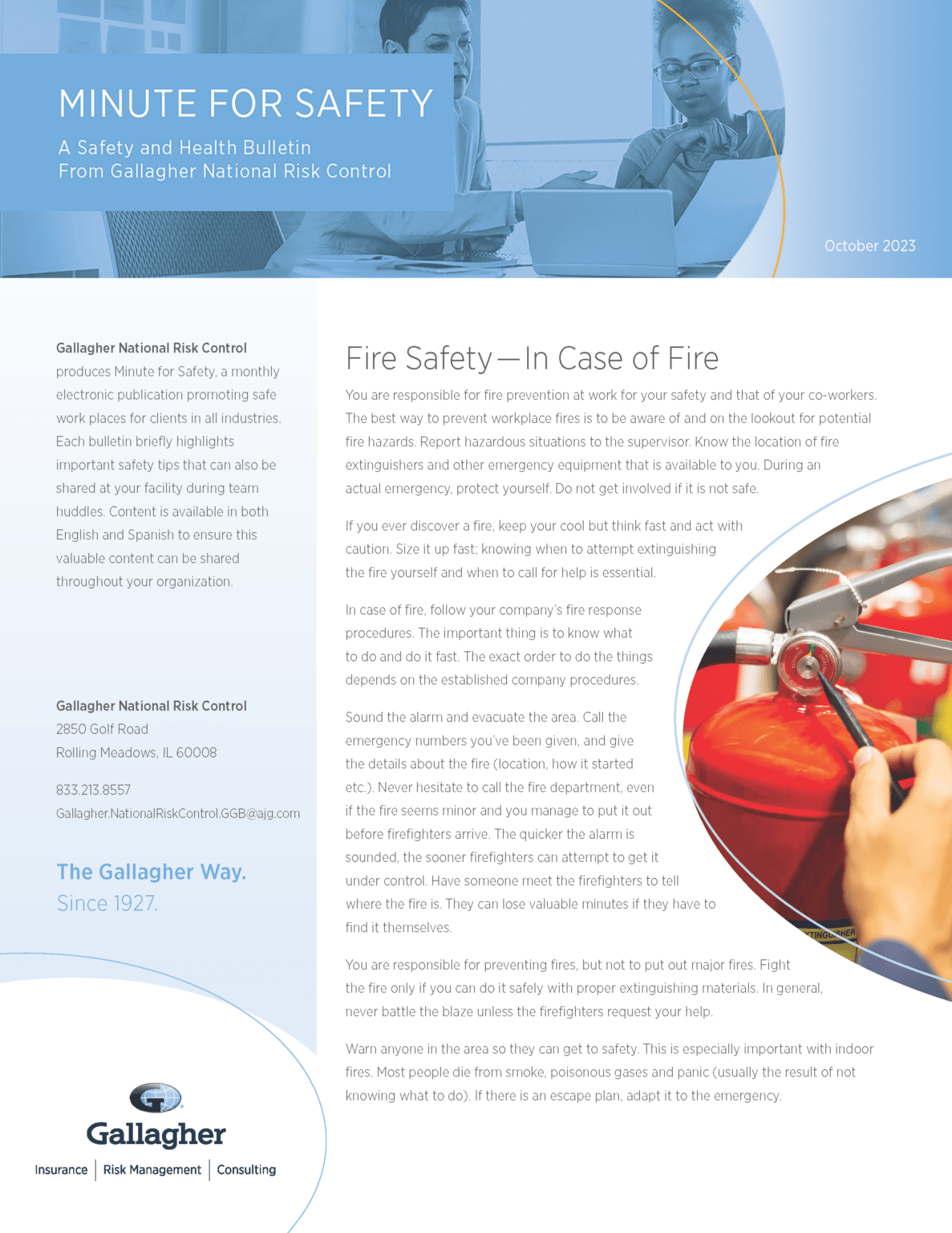 Safety Bulletin - Fire Safety - OneSource Staffing Solutions